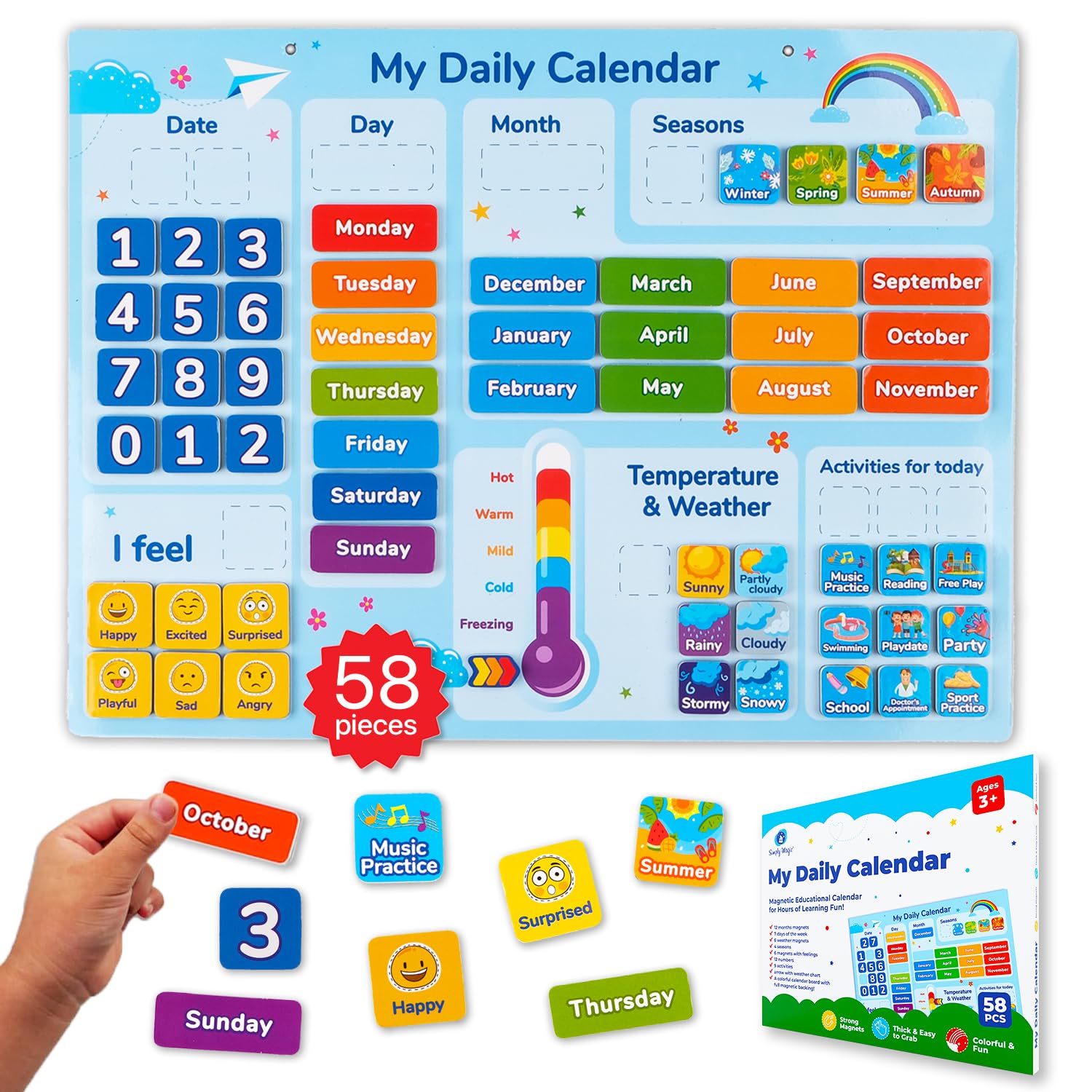 Mua Simply magic 58 PCS Kids Calendar - My First Daily Magnetic ...