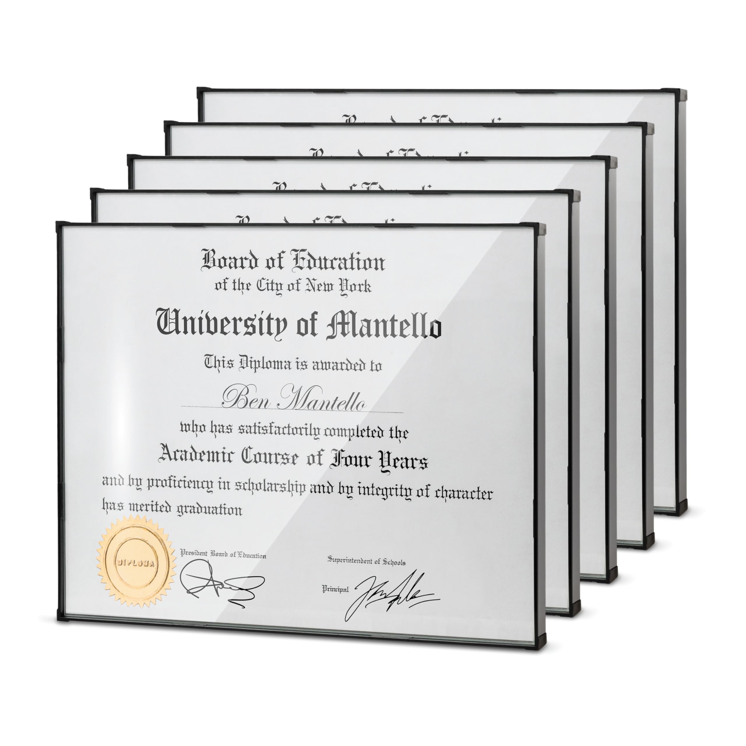 Mantello Modern Minimalist 8.5 x 11 Diploma Frame | Set of 5 Document ...