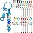 Amazon.com: DNLEGULI 20 Pcs Beadable Keychains Bulk Kit – DIY Keychain ...