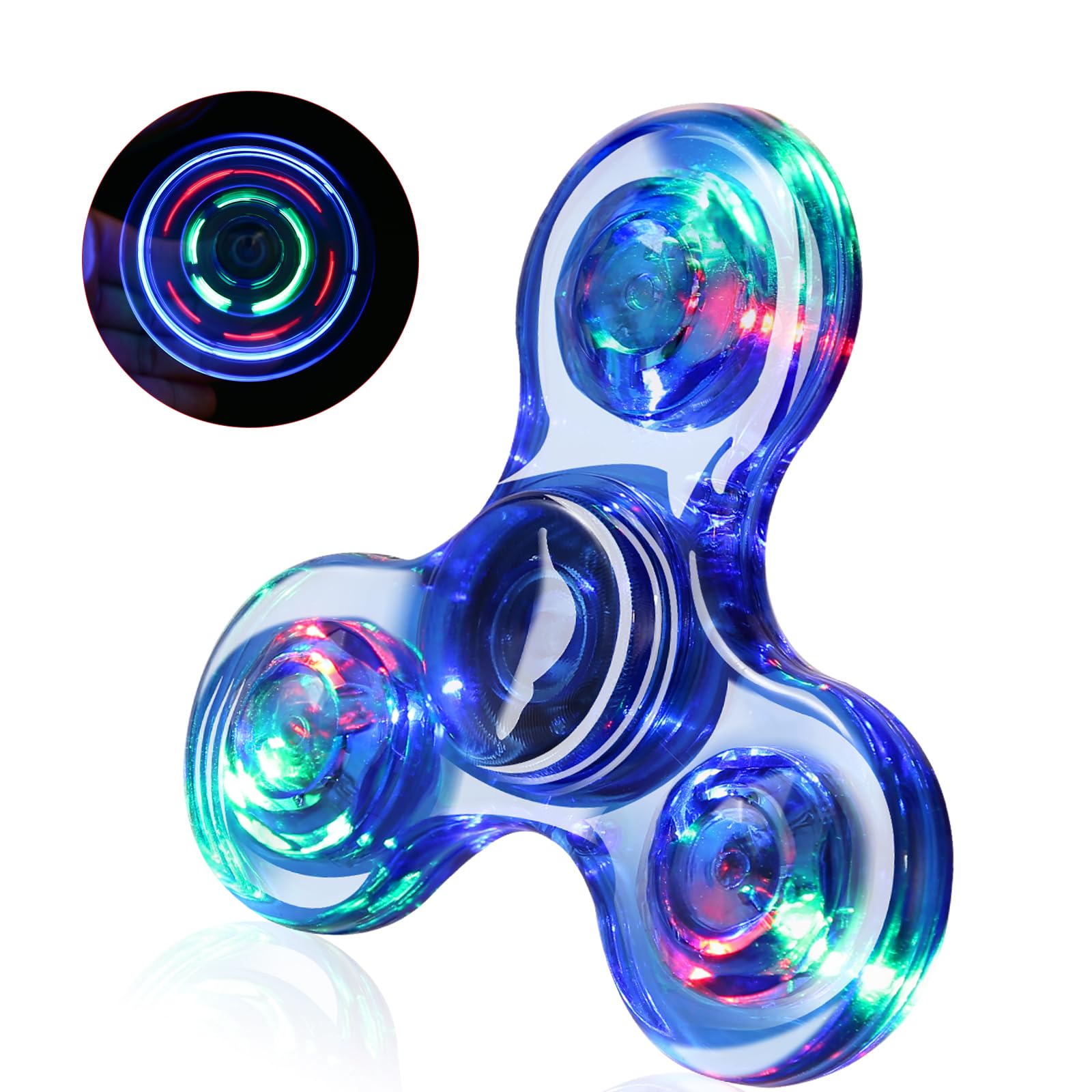 SCIONE LED Fidget Spinners, Light Up Sensory Fidget Toys for Kids, Glow ...