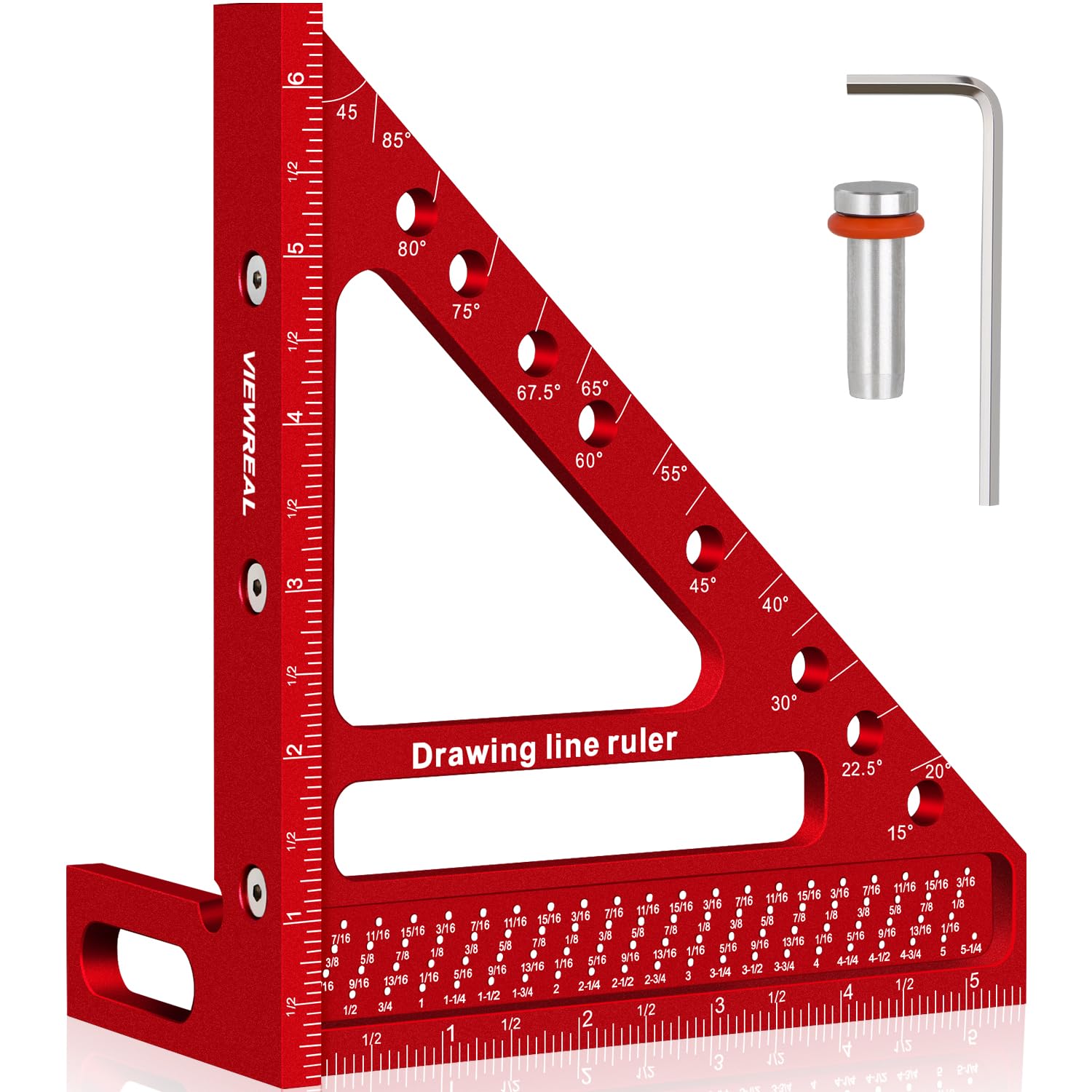 Mua ViewReal Large Carpenter Square 6.5''x5.79''Protractor Ruler with ...