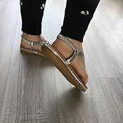 Gracosy Sandales Plates Femmes, Chaussures de Ville Été à Talons Plats ...