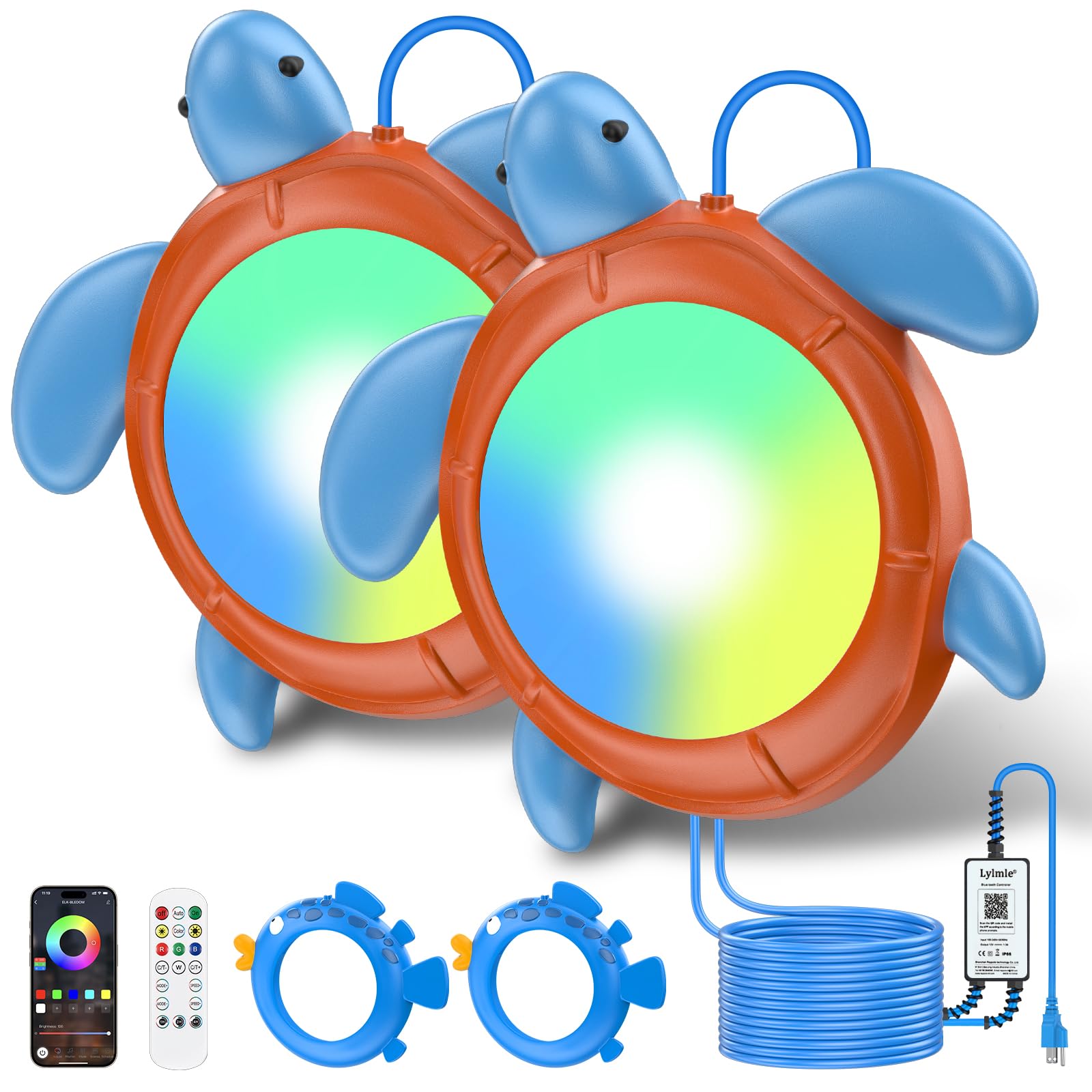 LyLmLe Upgrade LED Above Ground Pool Lights - 40W 12V 2in 1 RGBW ...