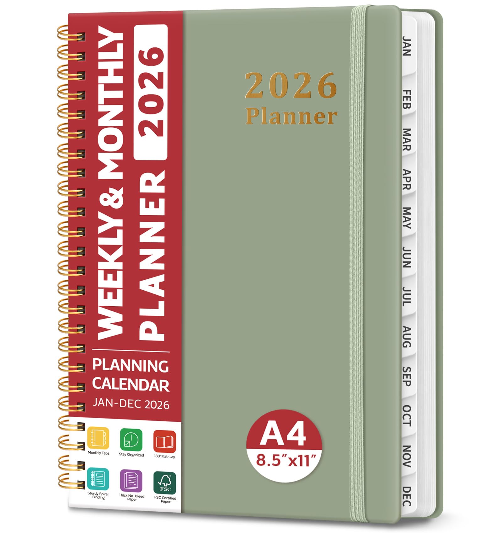 2026 Planner, Weekly and Monthly Planner, January 2026 - December 2026 ...