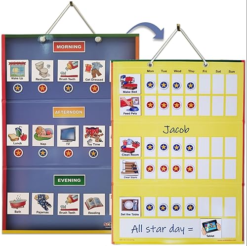 SchKIDules Home-Themed Magnetic Visual Schedule & Reward Chart w/129 ...