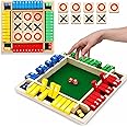 Amazon.com: Shut The Box Dice Game Tic Tac Toe Wooden Board Game 2 in 1 ...