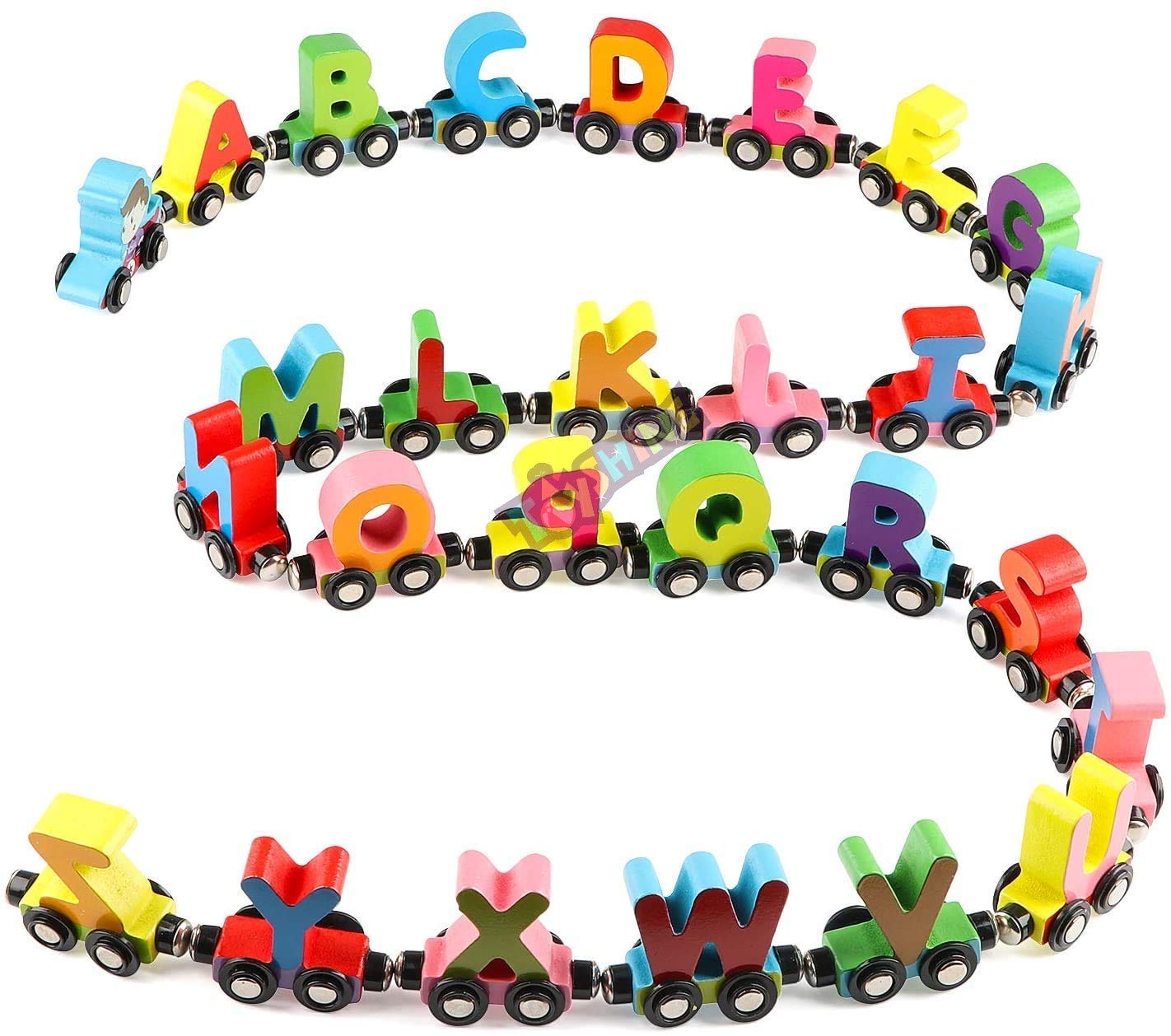 Buy Toyshine 27 PCS Wooden Alphabet Train Toy Wooden Magnetic Alphabet ...