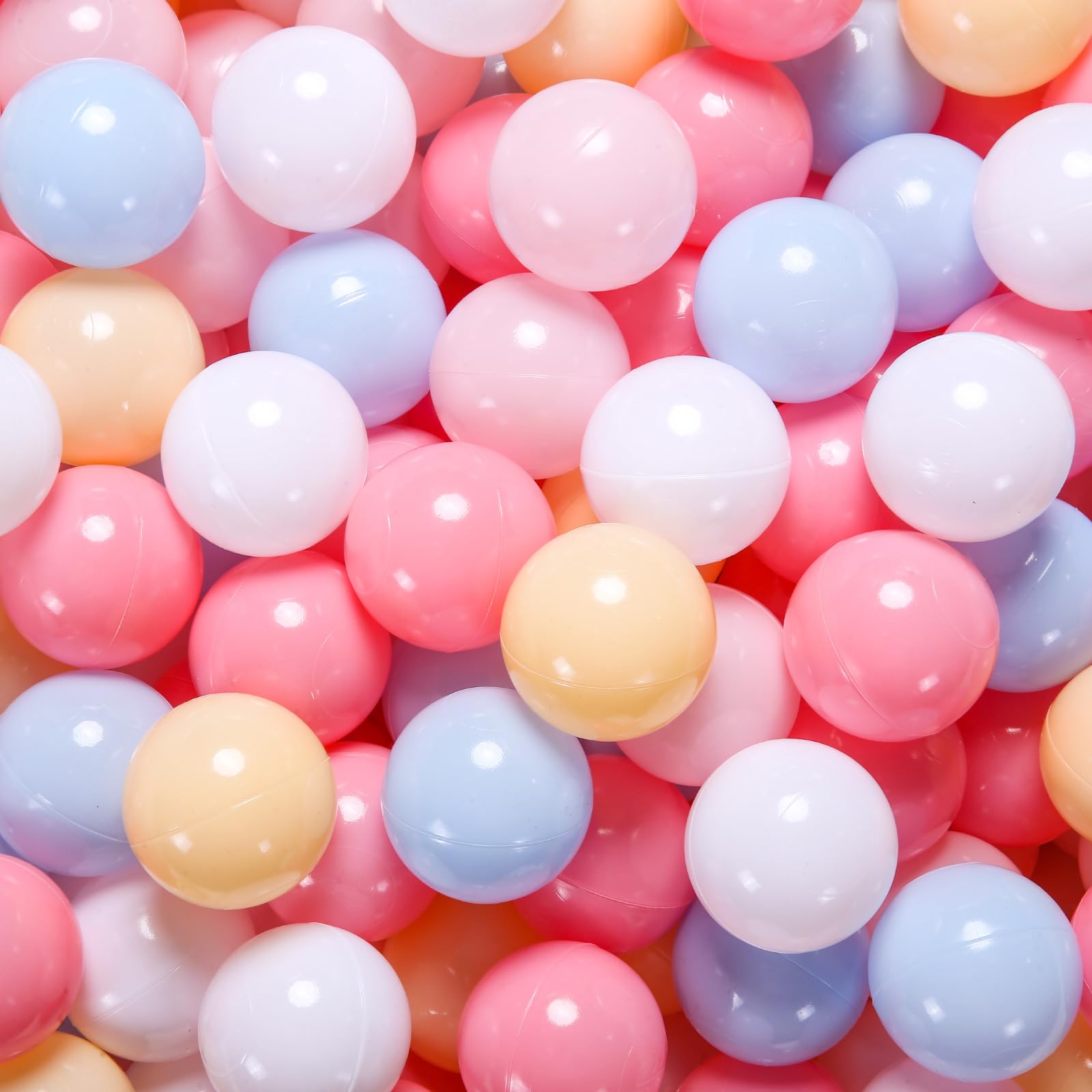 Heopeis Soft Plastic Ball Pit Balls, 100pcs Plastic Toy Balls for Kids ...