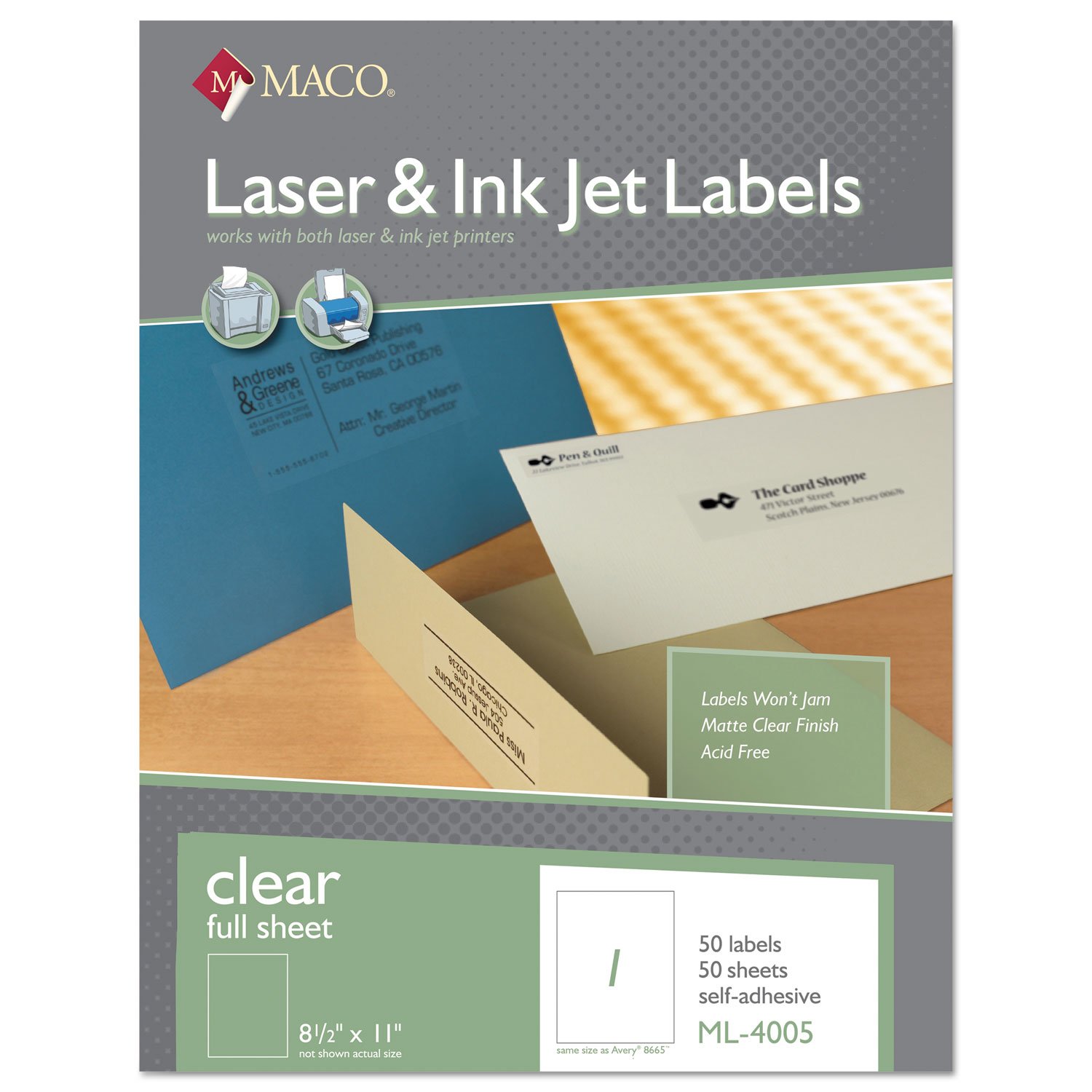 Mua Full Sheet Clear Matte Printable Labels - Laser/Ink Jet Compatible ...