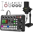 Amazon.com: Podcast Equipment Bundle, All-in-One Audio Interface DJ Mixer with Microphone, Stand ...