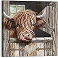 Amazon.com: 3LDECOR Highland Cow Wall Decor, Farmhouse Wall Art Canvas ...