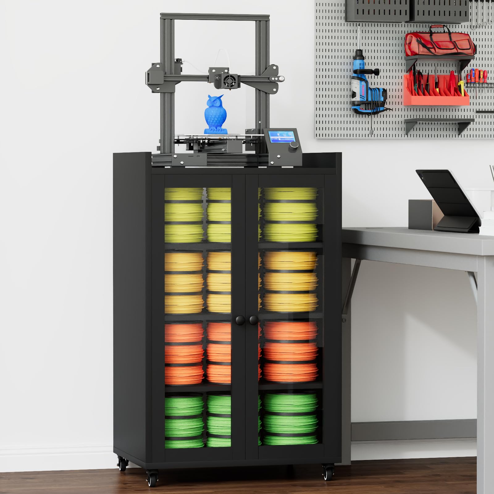 Closed Dust-Proof 3D Printer Table with Glass Door and 80-Piece ...