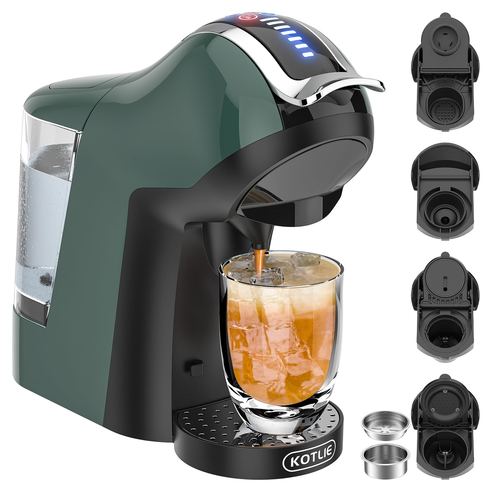 KOTLIE Espresso 5in1 Single Serve Coffee Maker, 19Bar Cappuccino&Latte ...