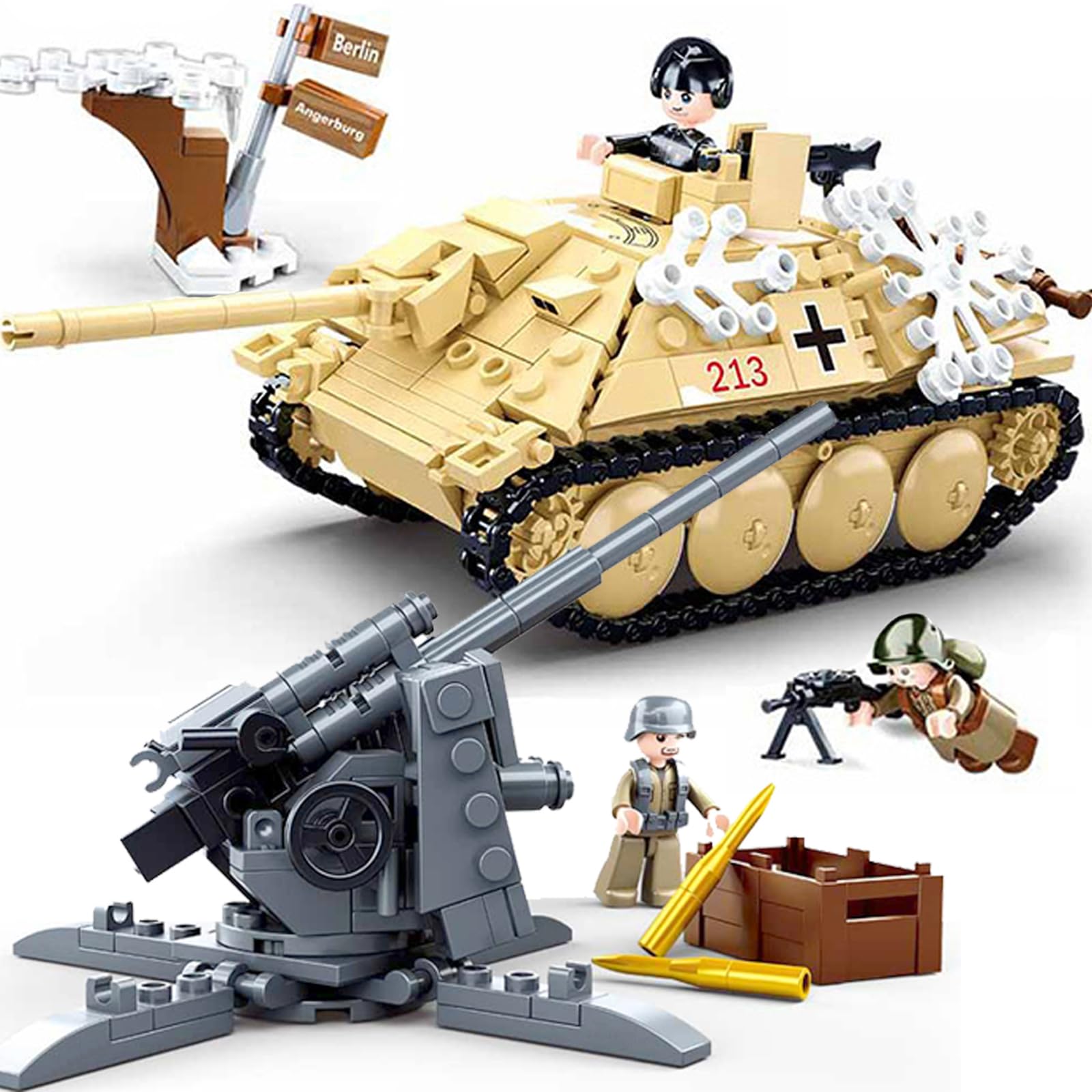 hhohio Hunter Tank Destroyer, Military Brick WW2 Flak Anti-Tank Gun ...