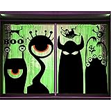 Amazon.com: Large Halloween Window Decorations Spooky Monster Clings ...