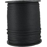3/8 inch Black Dacron Polyester Rope - 250 Foot Spool | Solid Braid ...