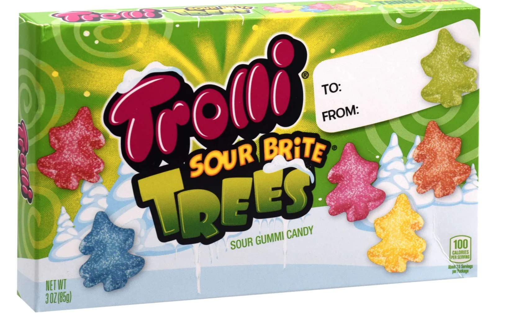 Trolli Sour Brite Trees Gummy Candy, Theater Box 3 Oz. (1 Pack) for ...