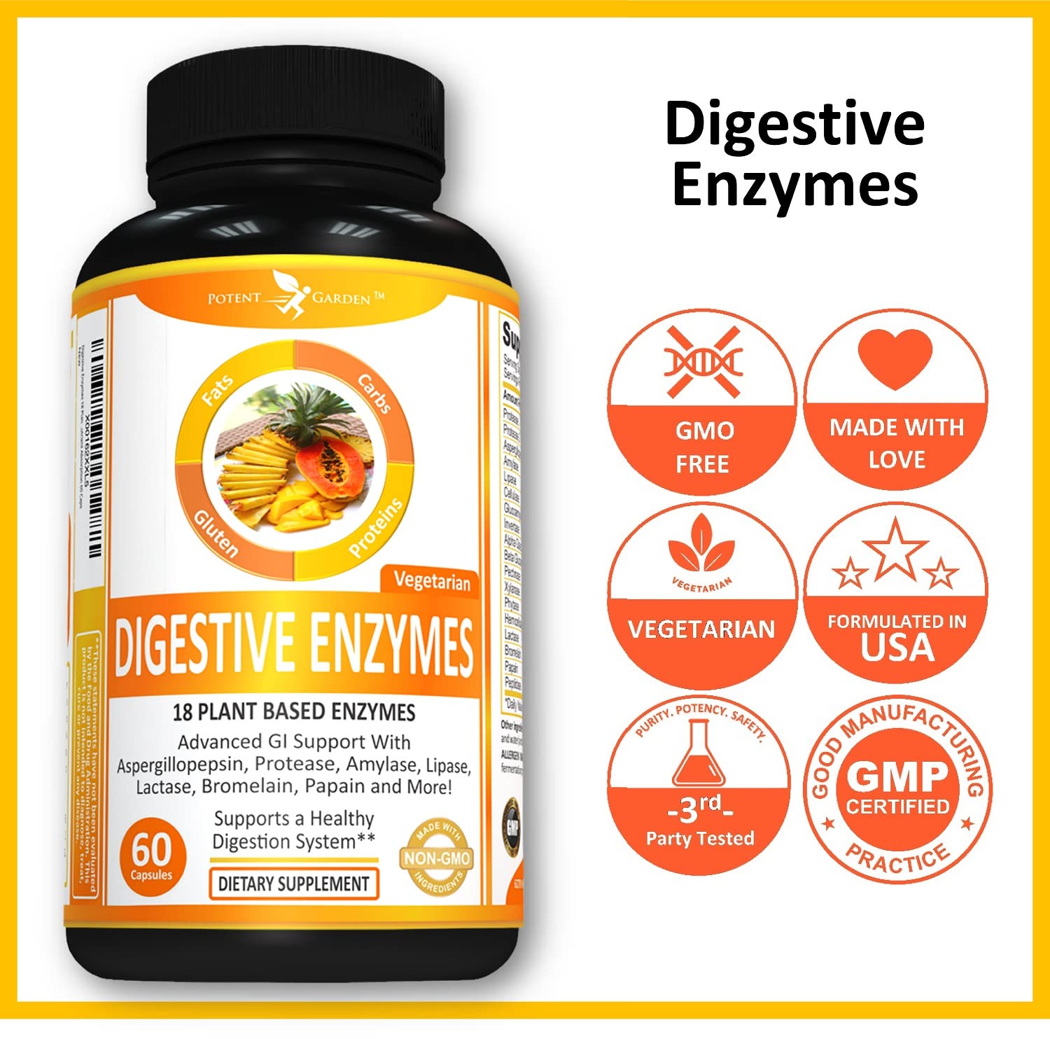 Mua Potent Garden Digestive Enzymes -18 Plant Based Enzymes with ...