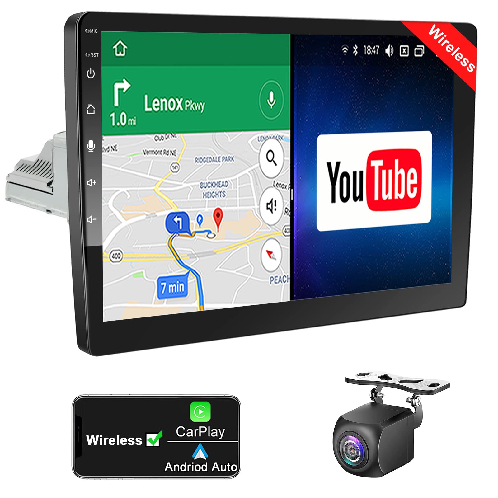 Mua Single Din Touchscreen Car Stereo - 10 Inch QLED Android Car Radio ...