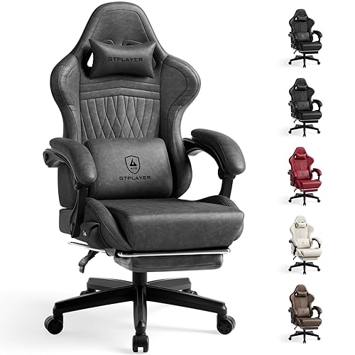 GTPLAYER Gaming Chair with Speakers, Video Game Chairs with Footrest ...