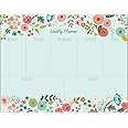 Amazon.com : Coral and Light Blue Flowers Weekly Planner Pad with ...