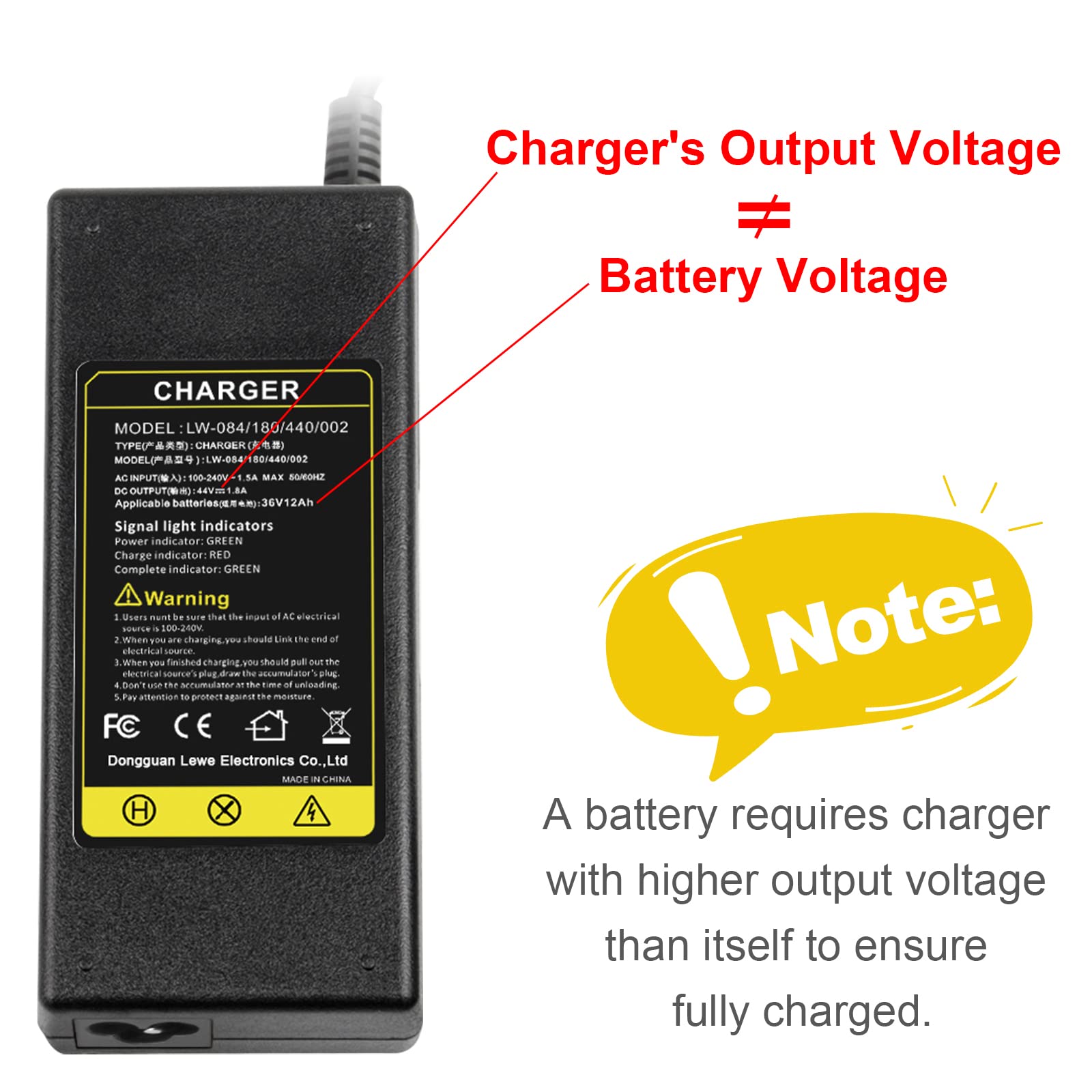 Mua 36V 1.8A Female 3-Pin XLR Lead Acid Battery Charger with 3-Prong ...