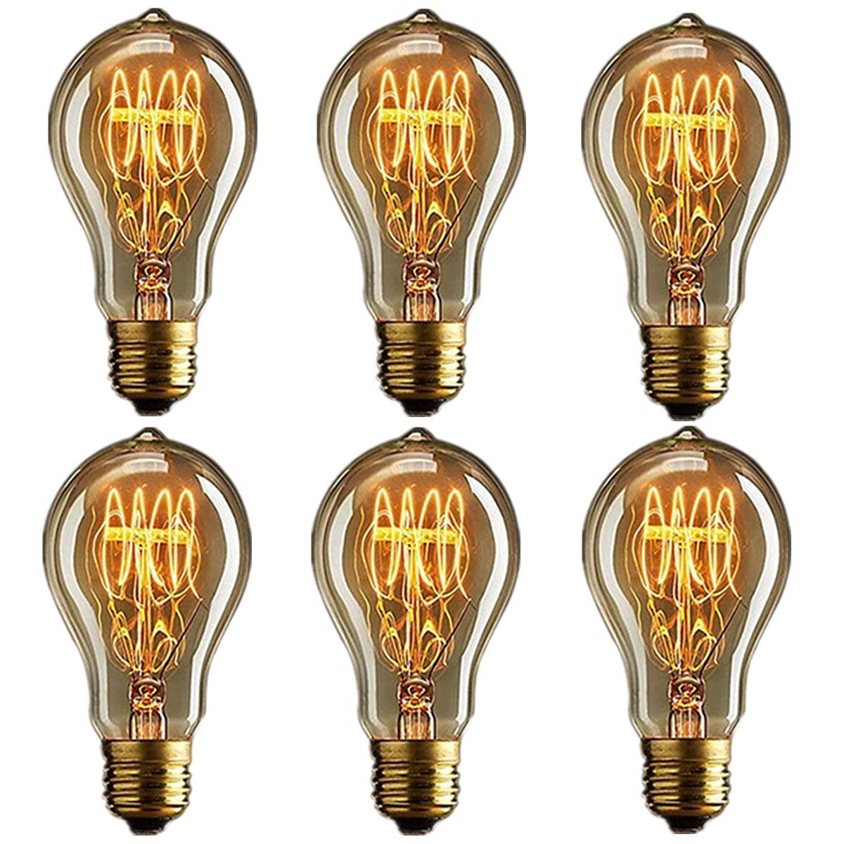 CTKcom A19 Vintage Edison Bulbs,E26 120V 40W Amber Warm Dimmable ...