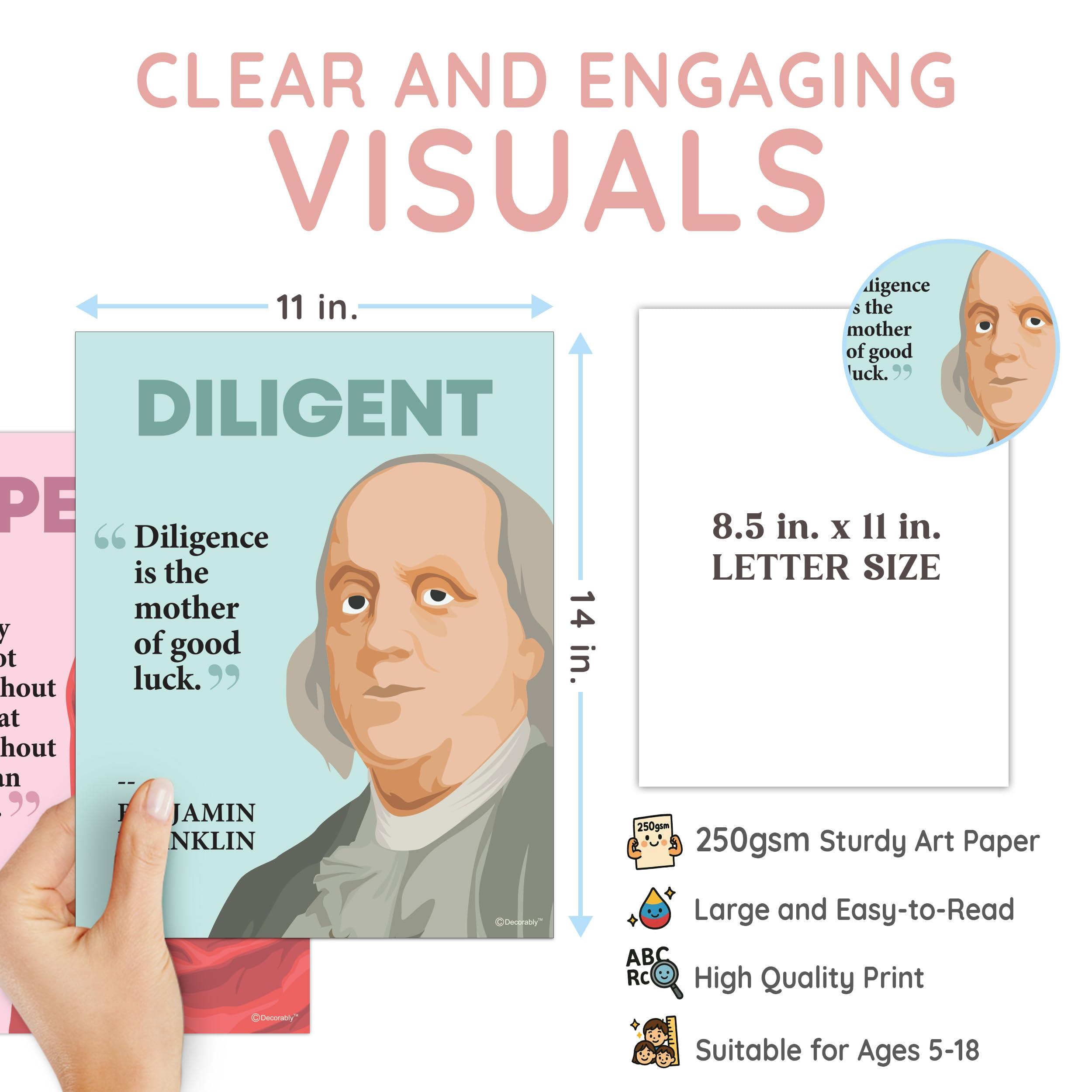 Mua Decorably 12 History Posters for Classroom, 11x14in Matte-Laminated ...