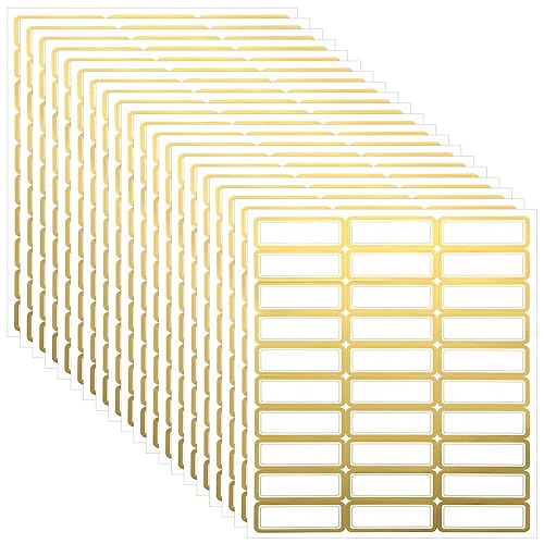 20 Sheets Printable Shipping Labels Matte White with Metallic Gold ...