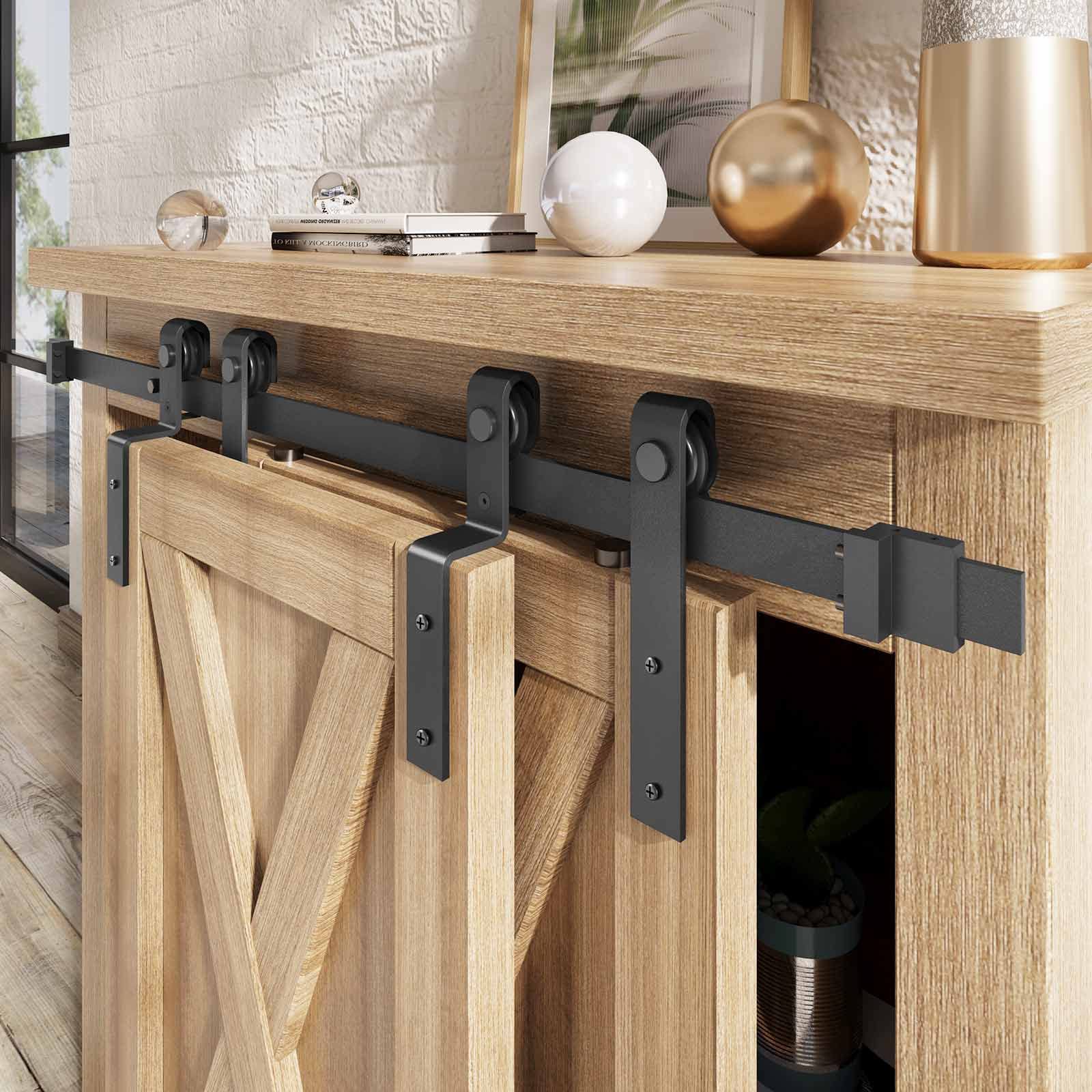 Mua EaseLife 4 FT Mini Cabinet Bypass Double Sliding Barn Door Hardware ...
