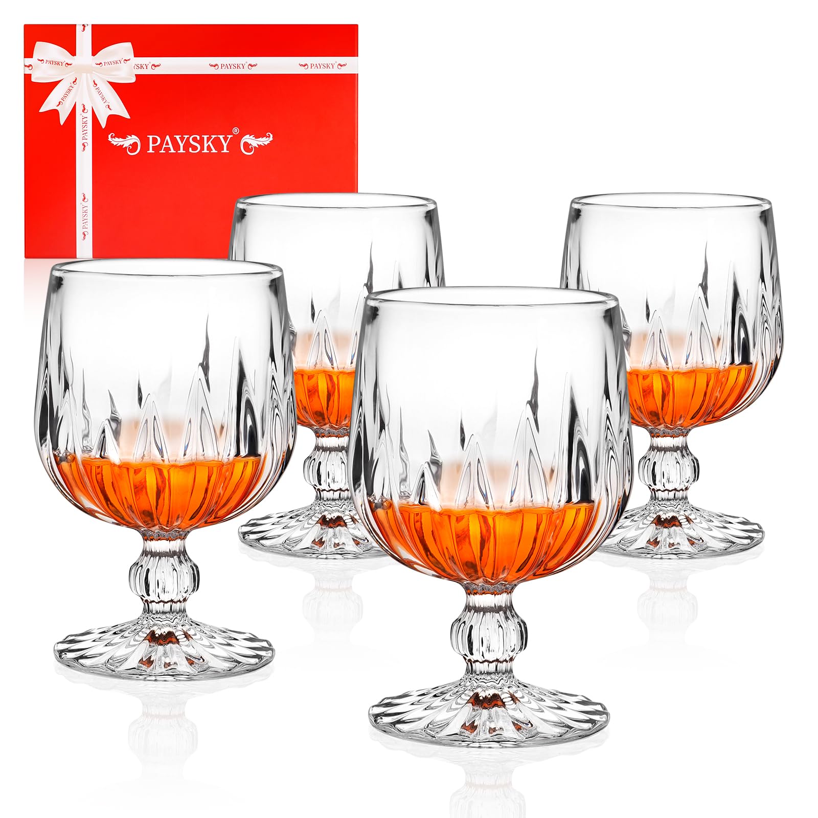 Paysky Small Clear Brandy Snifter Set of 4, 8.5 Ounce (250 ml) Crystal ...