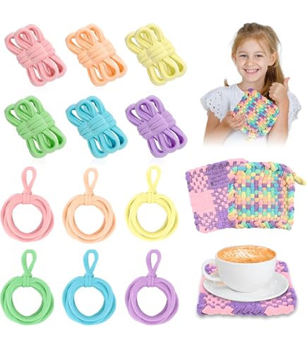 For Kids 600-Piece Potholder Loom Loop Kit - 10 Inch Weaving Loops For ...