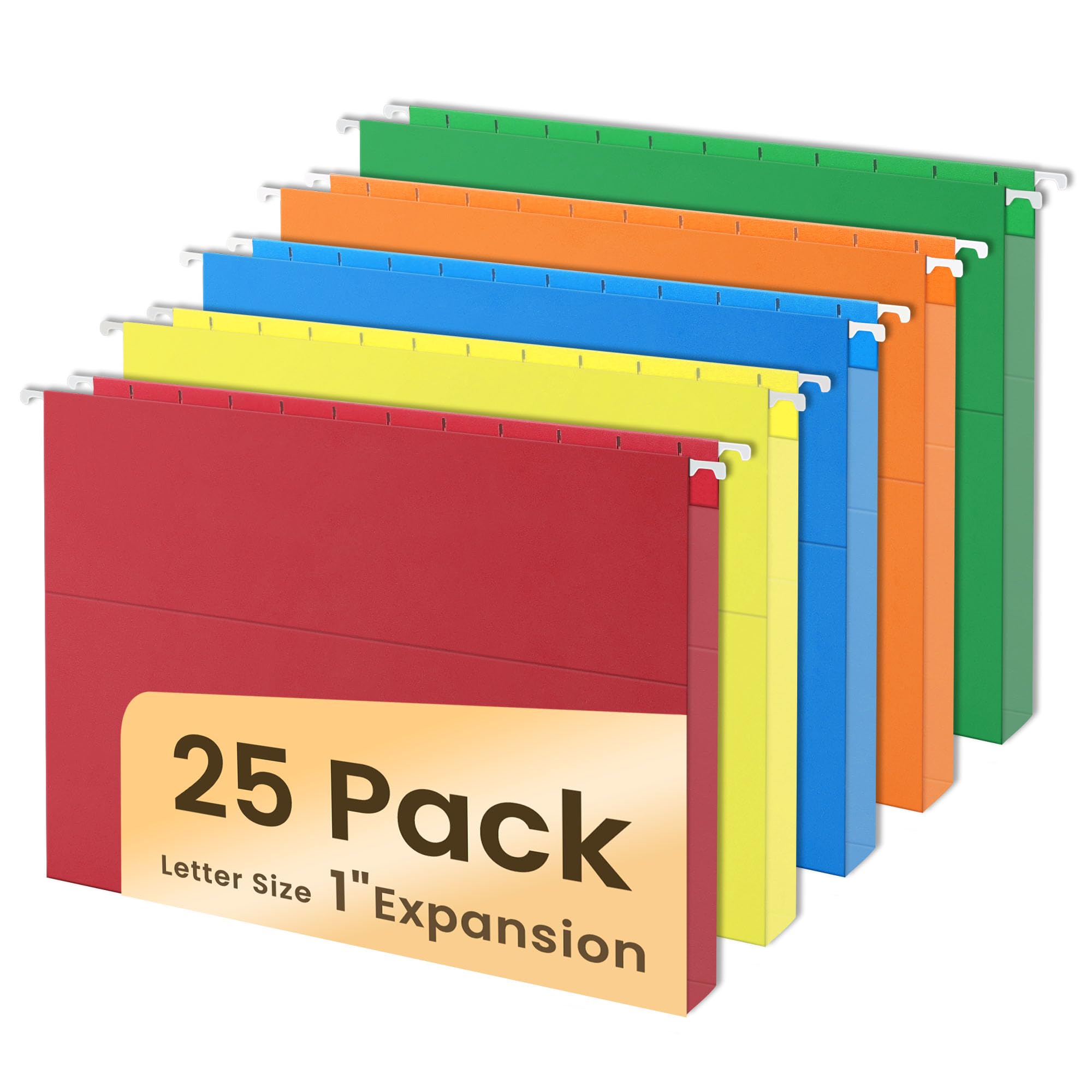 SUNEE Hanging File Folders Extra Capacity Assorted Colors, 25 Pack ...