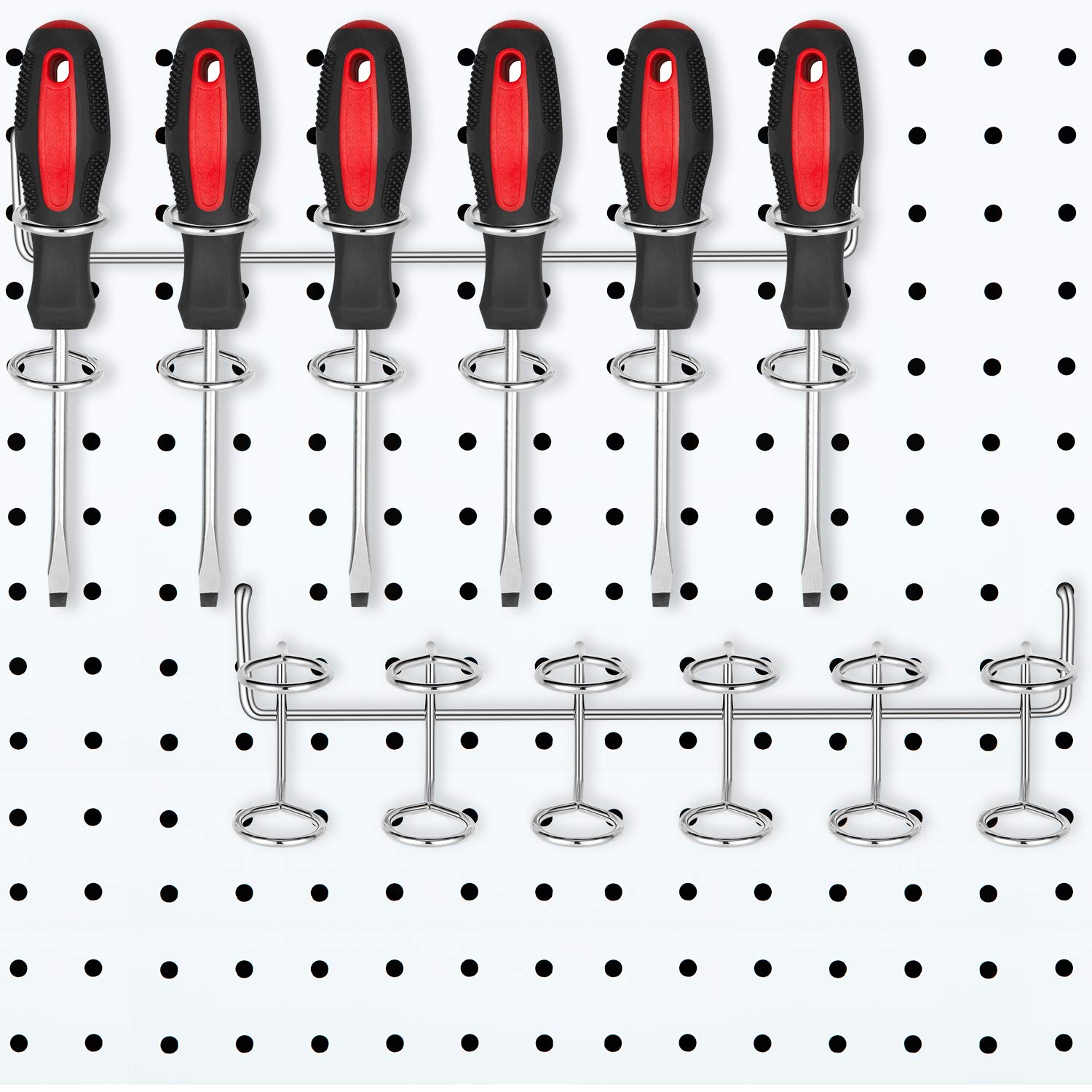 Hotop 2 Pieces Pegboard Screwdriver Holder Peg Board Tool Utility Hooks ...