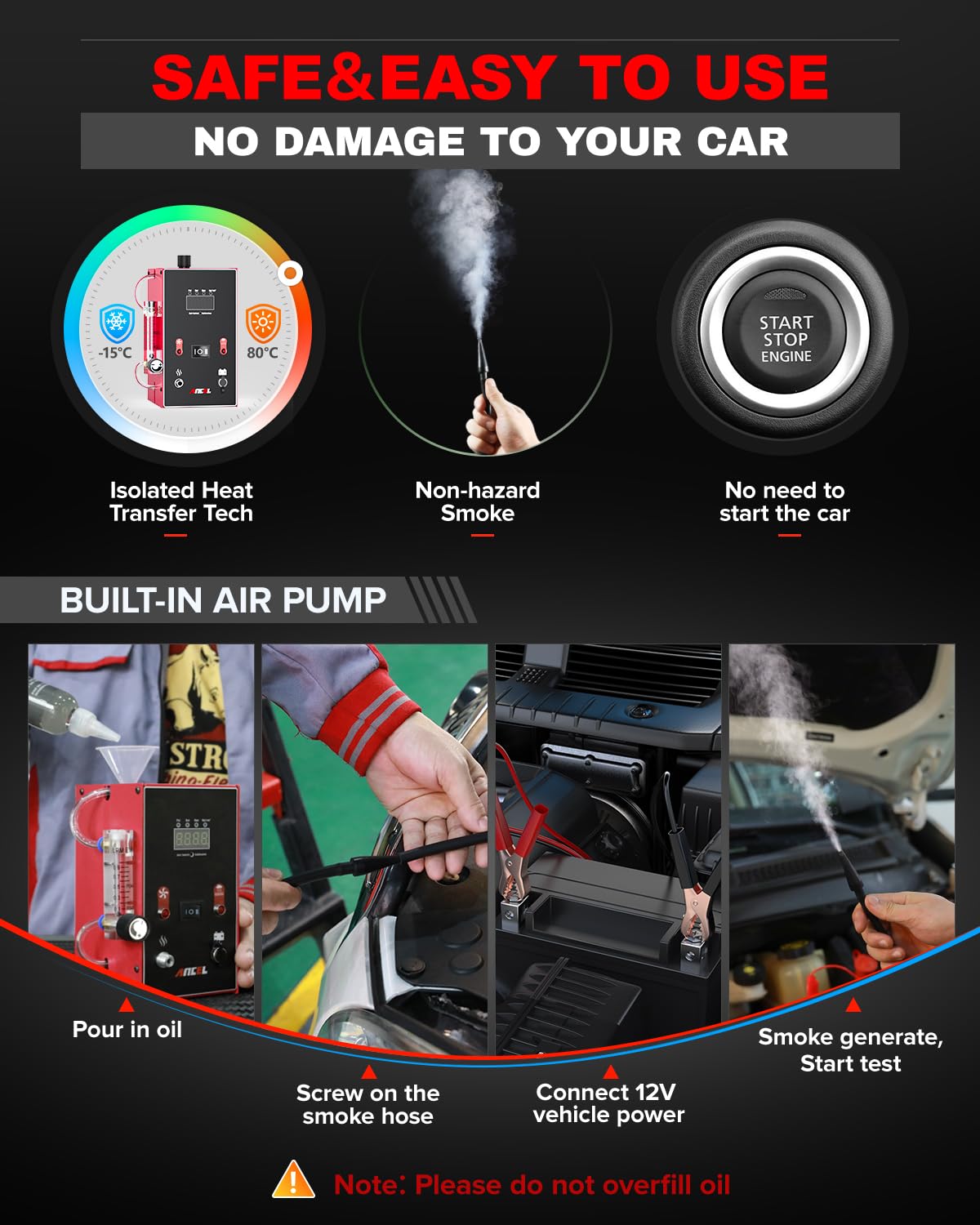 Mua ANCEL L300 Smoke Machine Automotive with Digital Pressure Gauge ...
