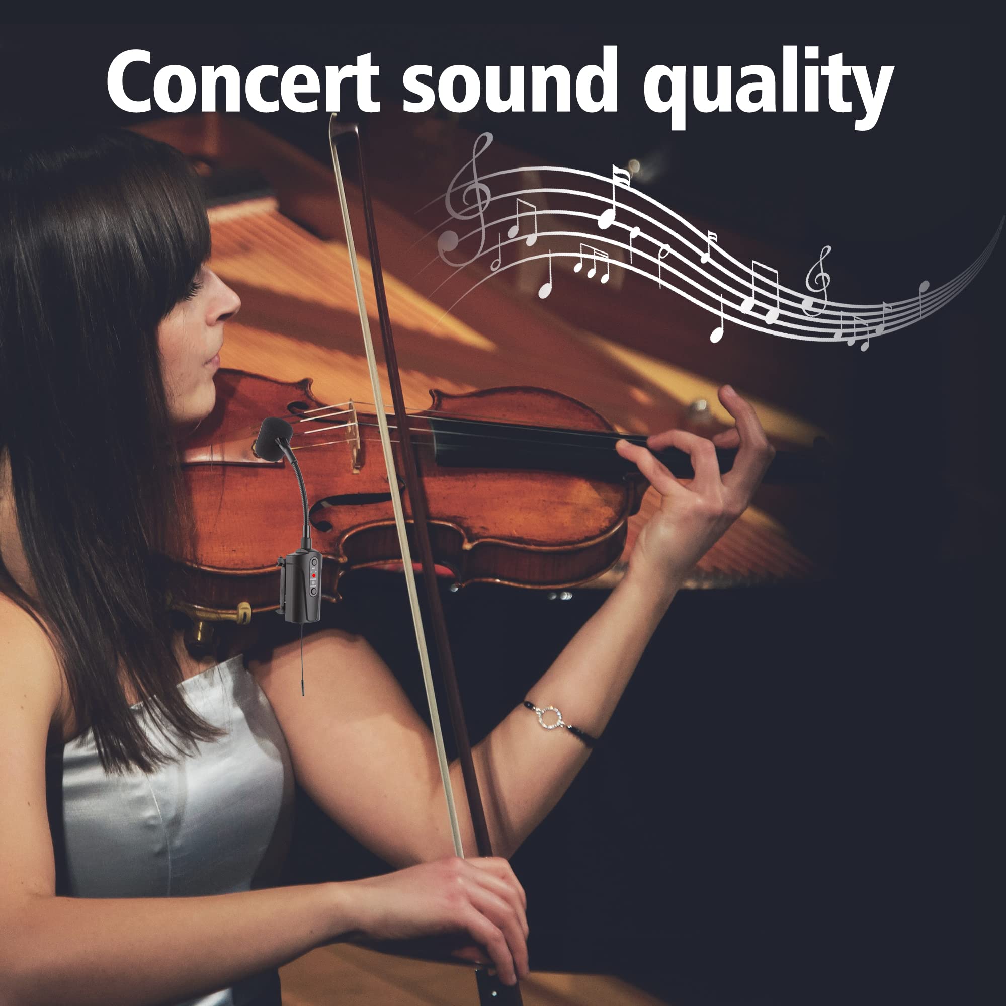 Mua Double Microphone for Violin Q2/VT-5 Wireless UHF Gooseneck Pick Up ...