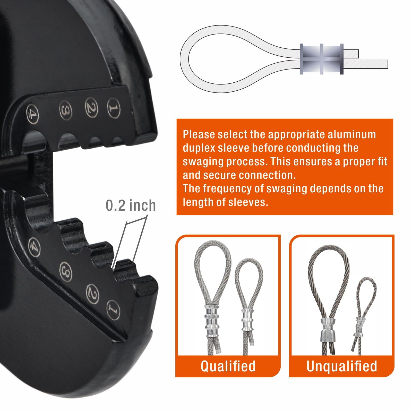 ICrimp Wire Rope Crimping Tool For Aluminum Oval Sleeves, Double ...