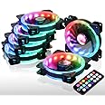 Amazon.com: DS 6Pack 120MM RGB PC Cooling Fans, LED Case Fans with ...