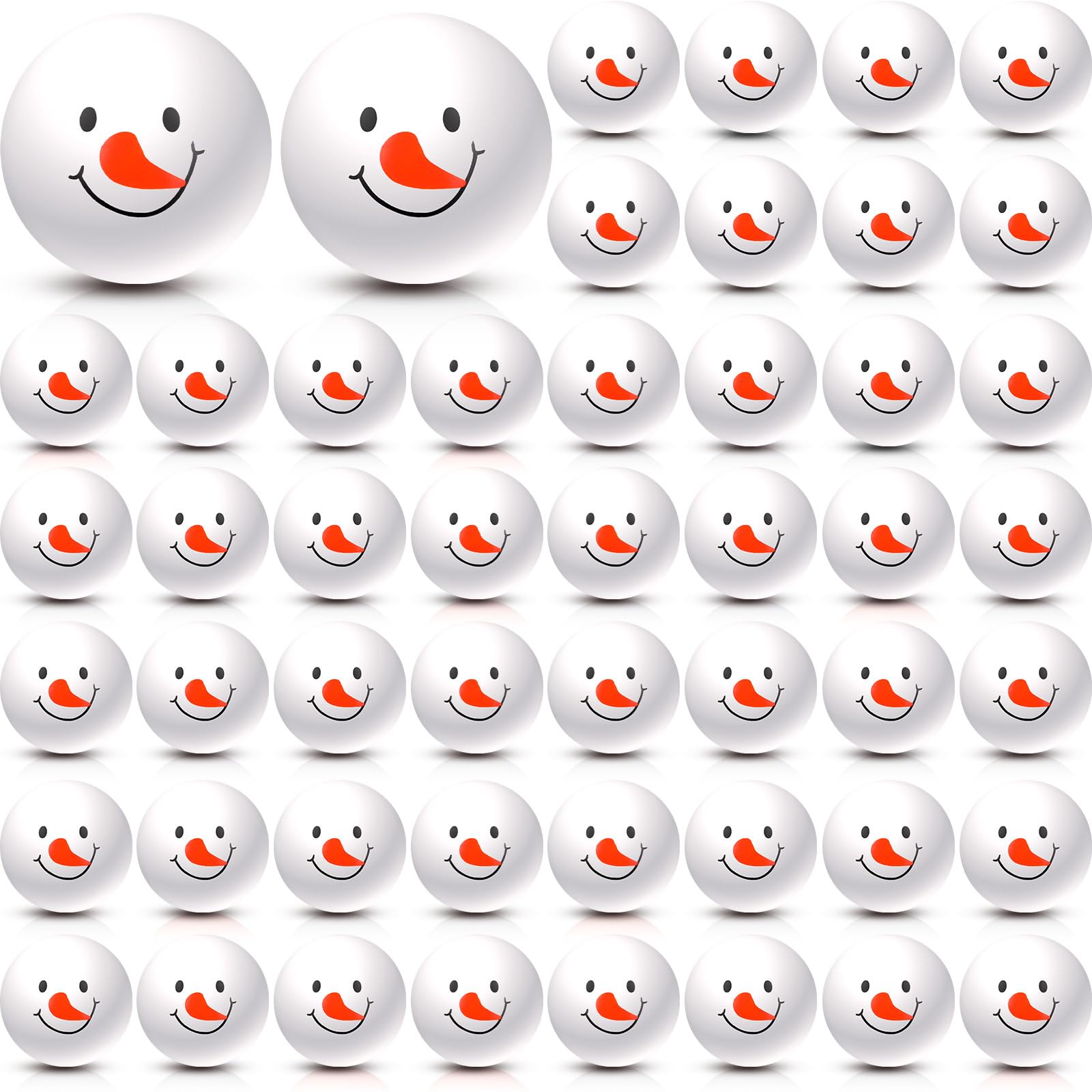 Sosation 48 Pieces Snowmen Stress Ball Fake Snowball Bouncy Snow Ball ...