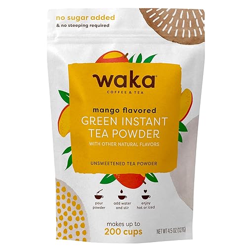 Waka Instant Green Tea Mix, Mango Flavored - 100% Tea Leaves, No ...