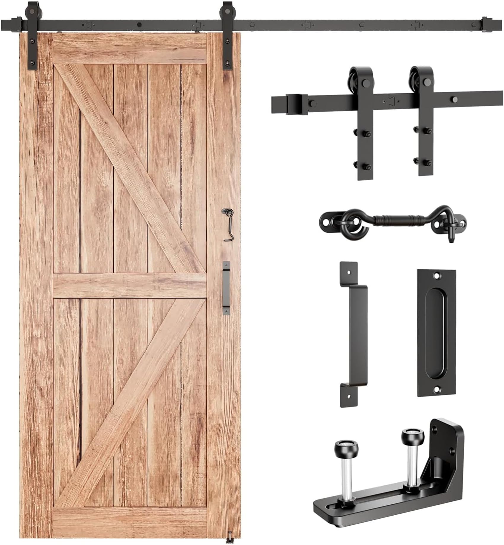 JZVXX 6FT Sliding Barn Door Hardware Kit,Barn Door Kit,Fit for Door ...