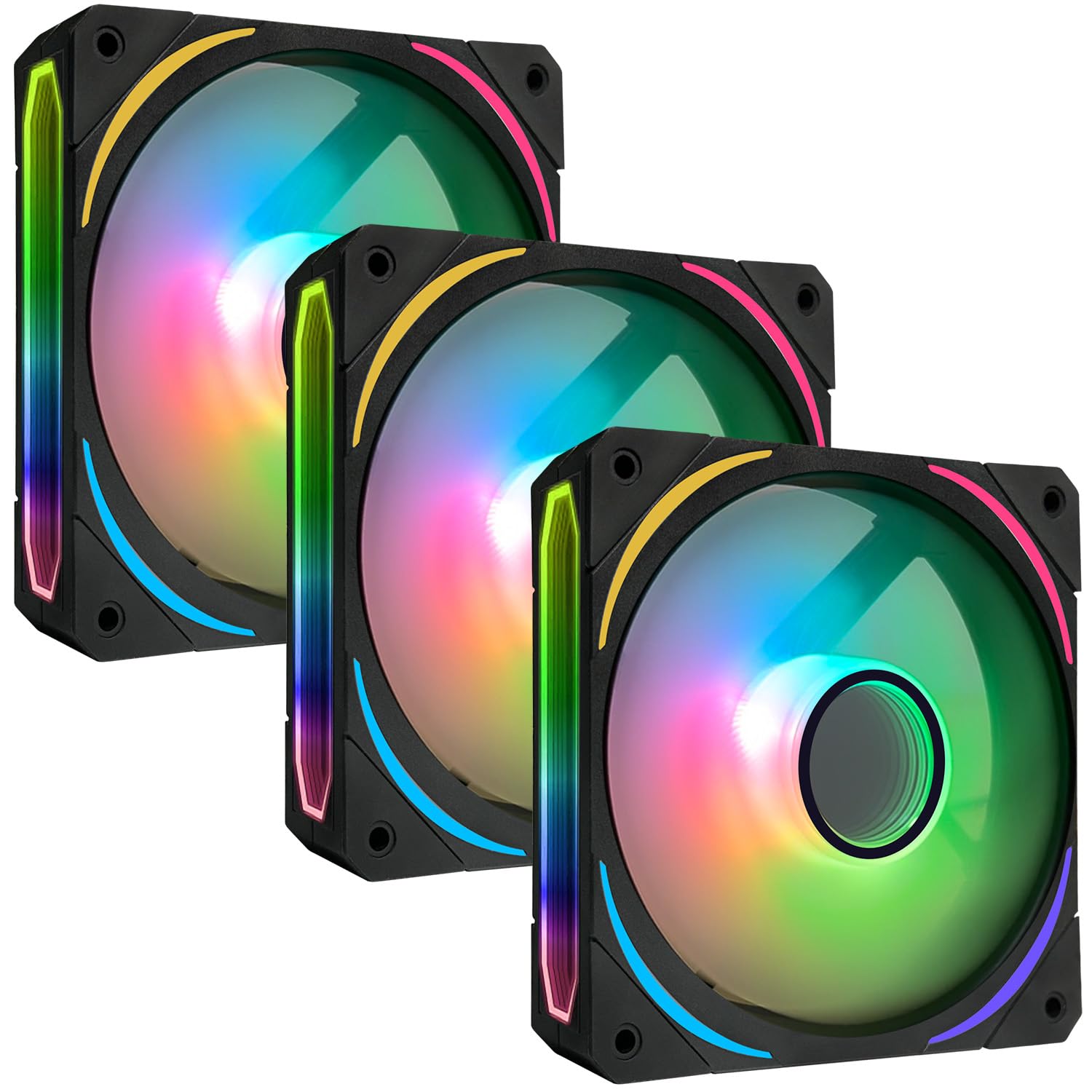 Mua RGB Fans 120mm PWM Fans 3 Pack PC argb Fans, HA-120 PWM PC Fans RGB ...