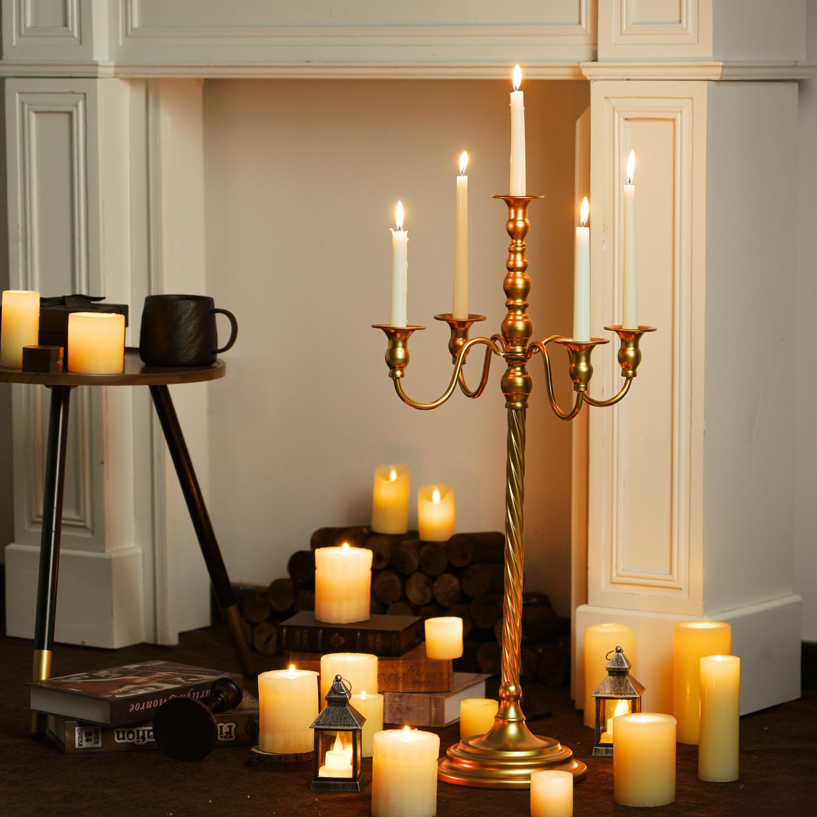 Wedding Candelabra Tall Floor Candelabras - Gold 5 Arm Candelabra, 20.9 ...