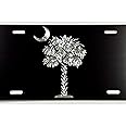Amazon.com: Engraved SC Palmetto Palm Tree Car Tag Diamond Etched ...
