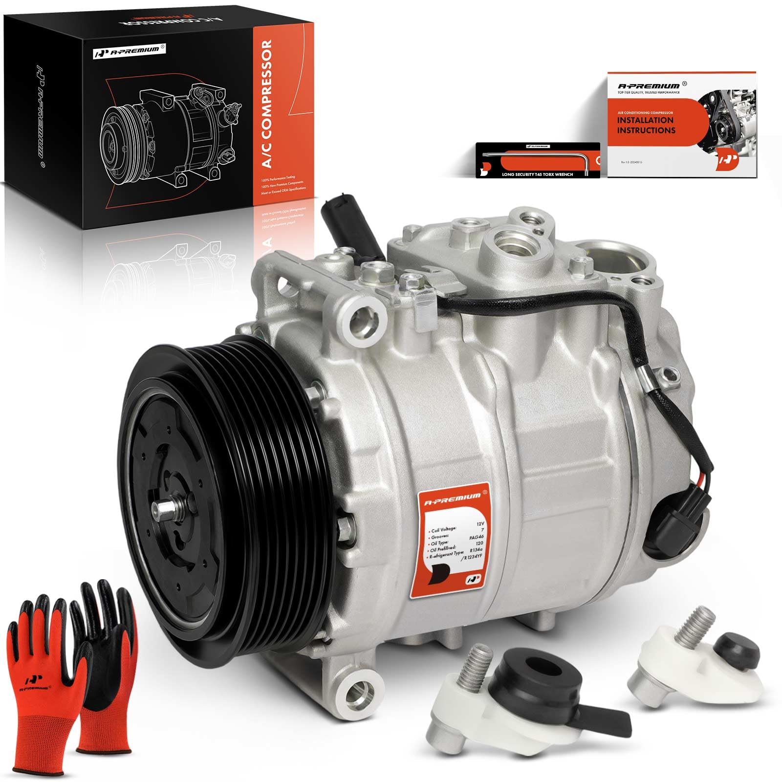 A-Premium Air Conditioner AC Compressor with Clutch Compatible with ...