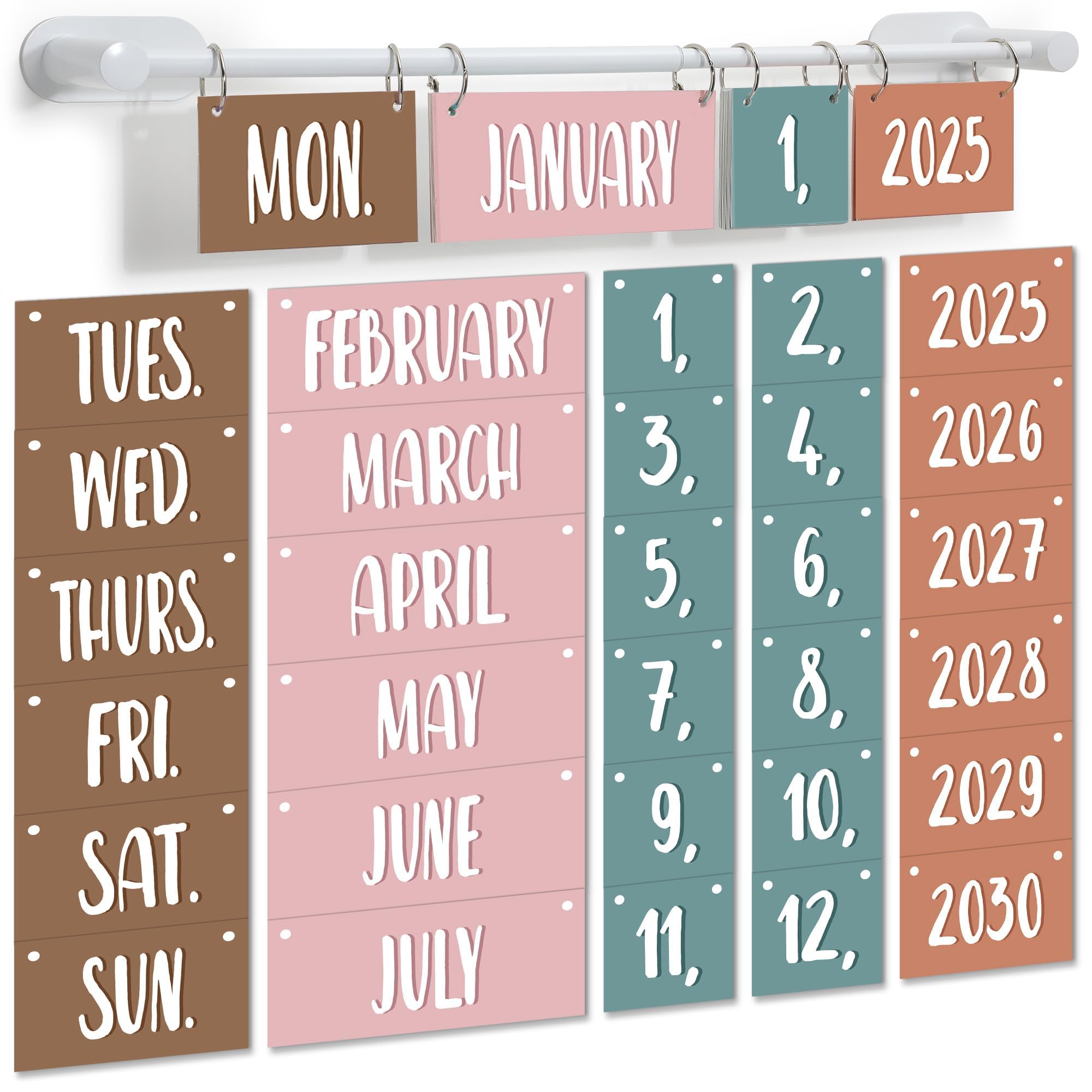 Boho Calendar Bulletin Board Set Boho Flip Calendar with Holder ...