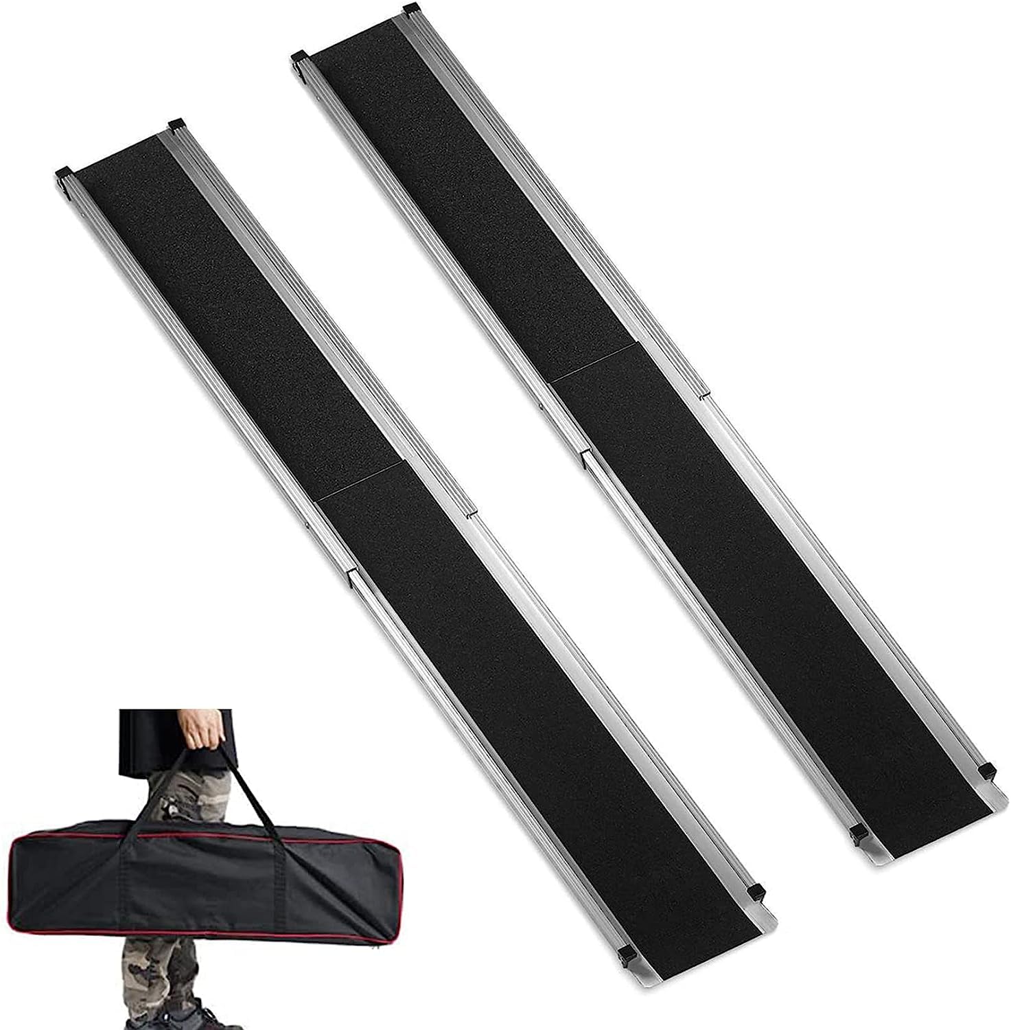 gardhom Adjustable Wheelchair Ramp 5FT Telescopic Ramps for Wheelchairs ...