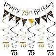 Amazon.com: 75th Birthday Decoration Kit, Happy 75th Birthday Banner ...