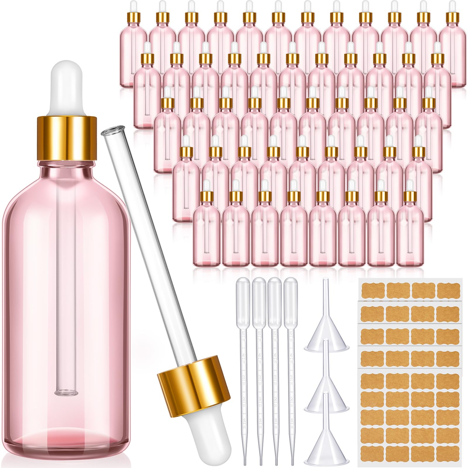 Lallisa 48 Pcs Glass Dropper Bottles with Eye Dropper Dispensers Lab ...