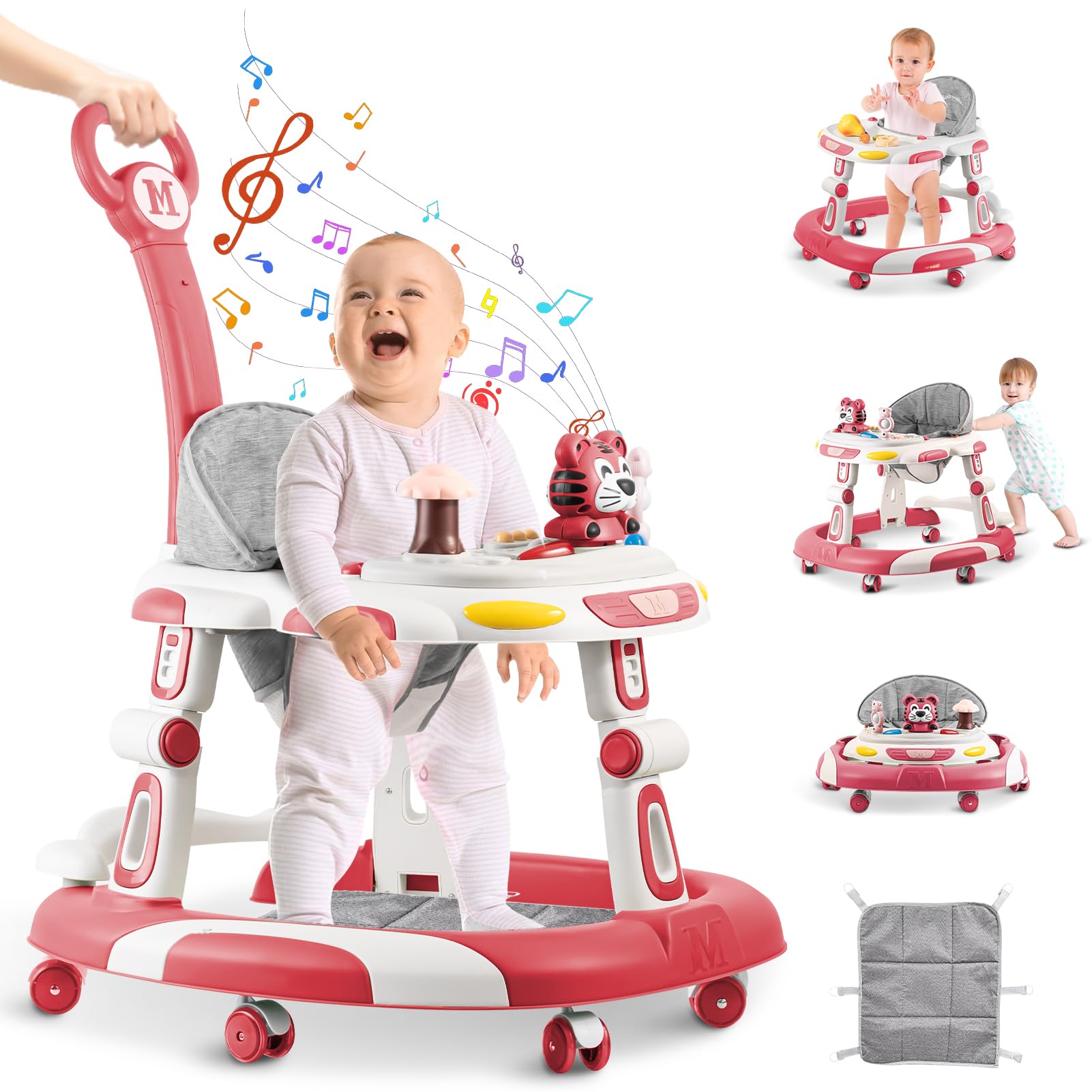 Baby Walkers, 5-in-1 Multifunctional, Height Adjustable, Foldable ...